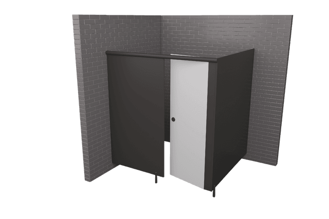 Colours - Left Hand Single Inline Corner - Toilet Cubicles Online