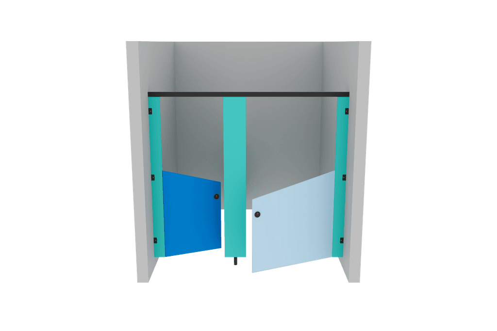 Colours - Double Enclosed - Right Hand Disabled - Toilet Cubicles Online