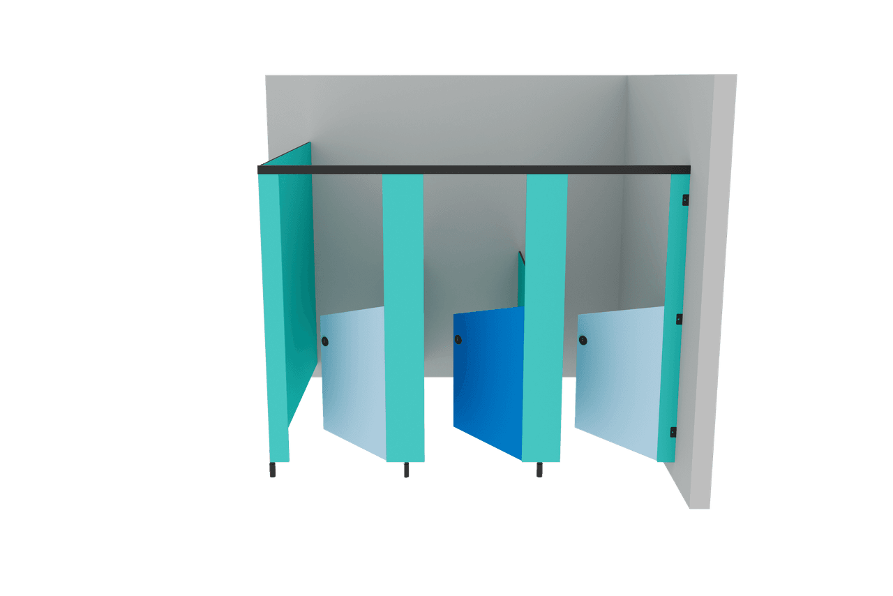 Colours - Right Hand Triple Corner - Toilet Cubicles Online