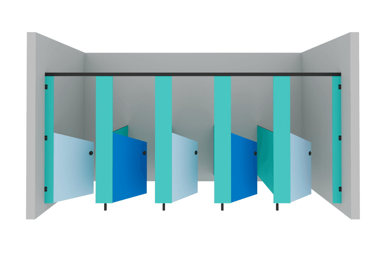 Colours - Run Of 5 Enclosed - Toilet Cubicles Online