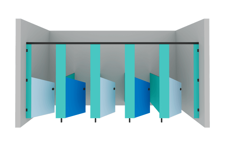 Colours - Run Of 5 Enclosed - Toilet Cubicles Online