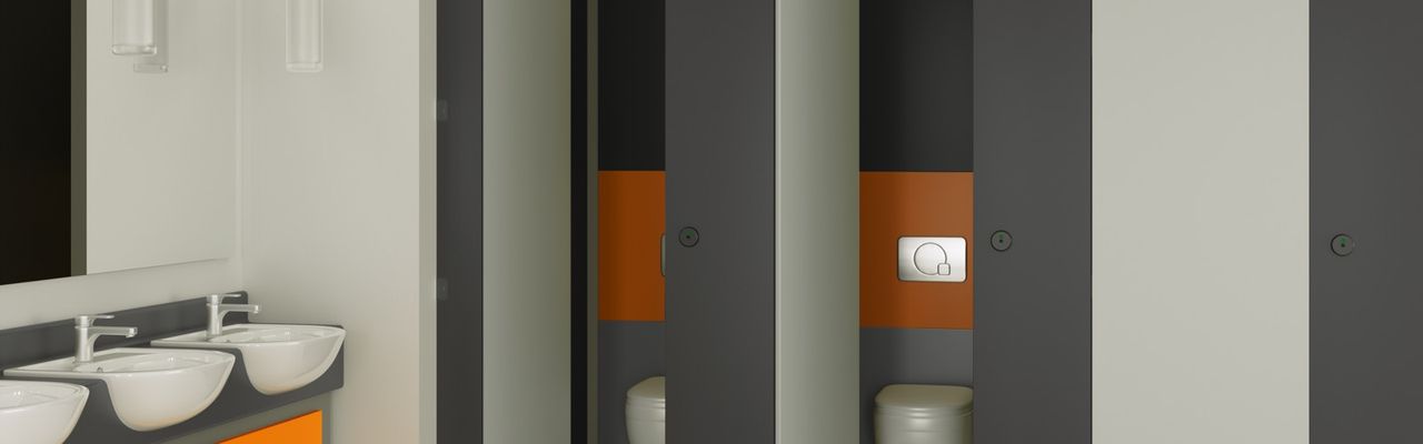 Colours - Double Enclosed - Centre Hung Doors - MFC - Toilet Cubicles ...