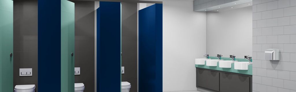 Colours - Double Enclosed - Right Hand Disabled - Toilet Cubicles Online