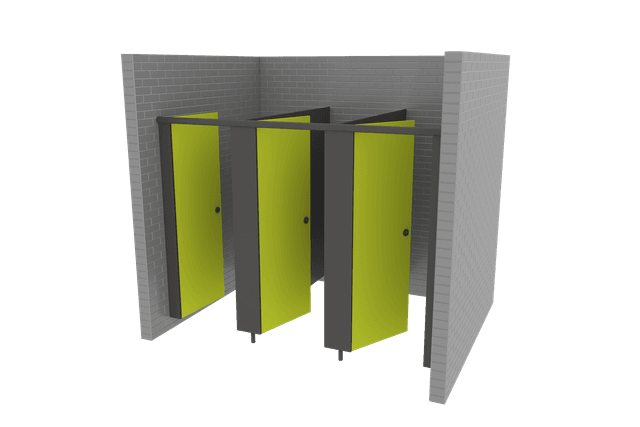 Colours - Triple Enclosed - Toilet Cubicles Online